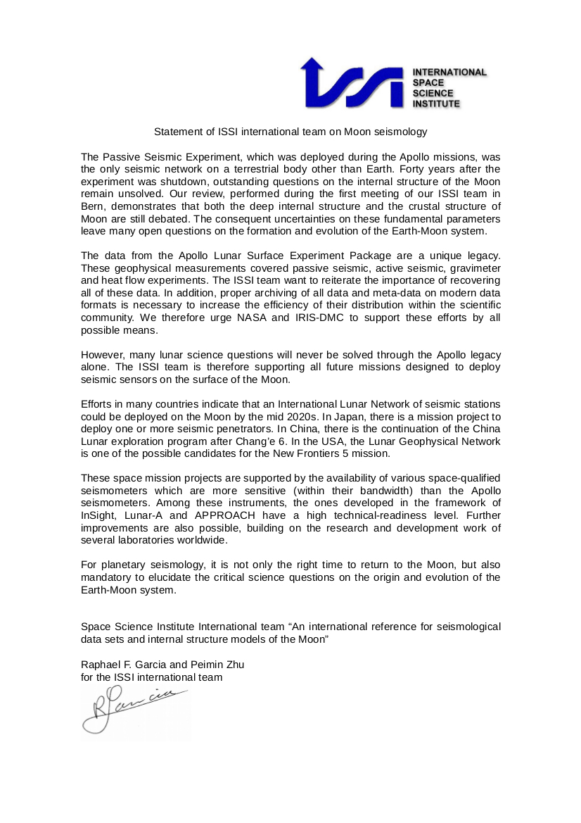 An International Reference for Seismological Data Sets and Internal ...